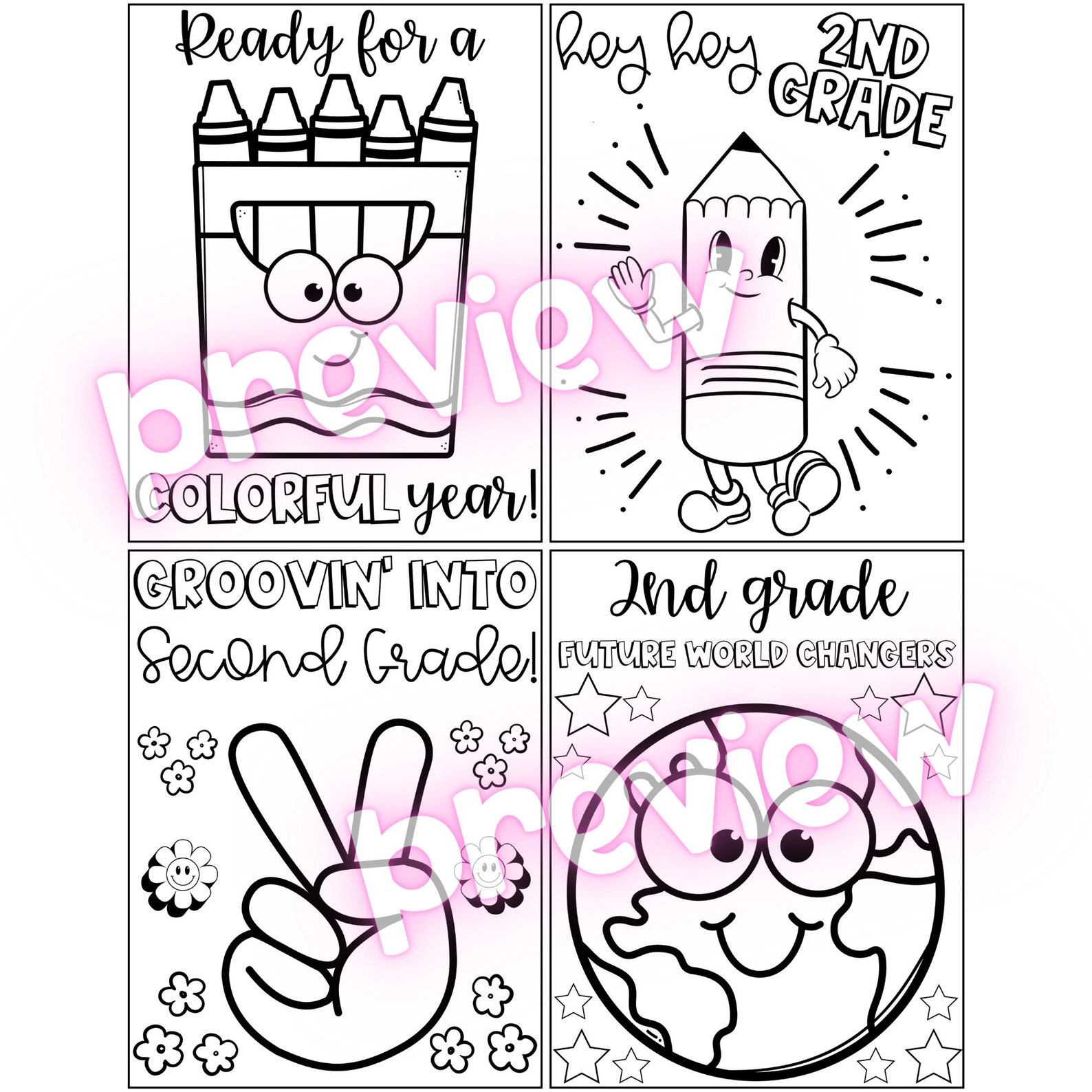 Hello Second Grade Coloring Pages - First Day of 2nd Grade Easy ...