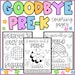 Goodbye Prek Pre-kindergarten Coloring Pages-end of Year-peace Out Pre ...