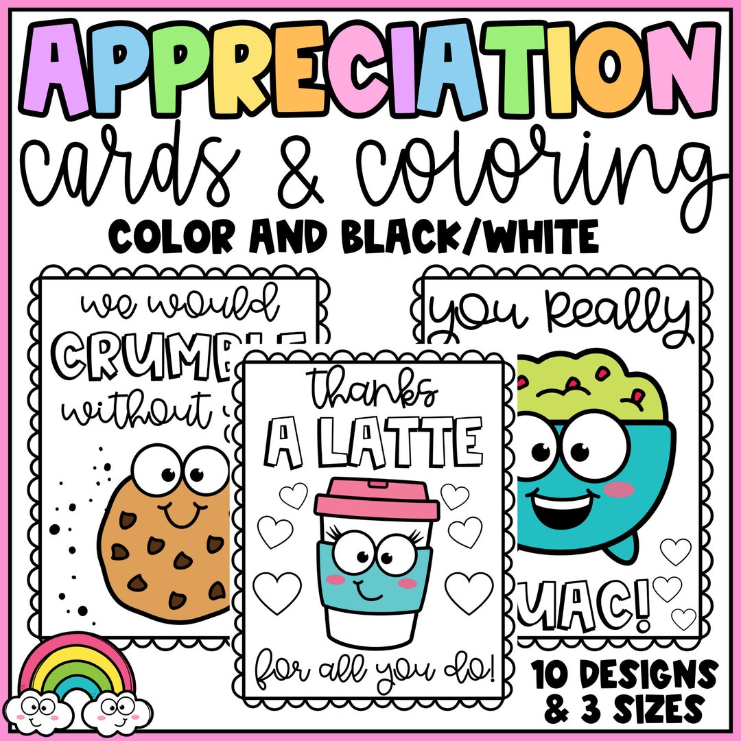 Appreciation Thank You Cards and Coloring - Teacher, Principal, School ...