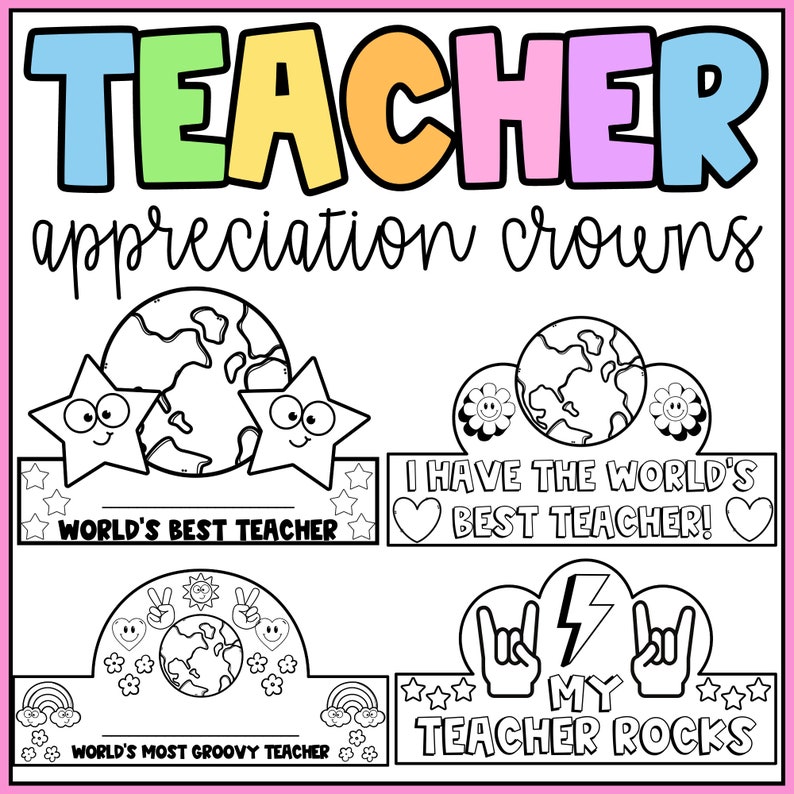 Teacher Appreciation Day Craft Crowns-hats-headband- Coloring Best ...
