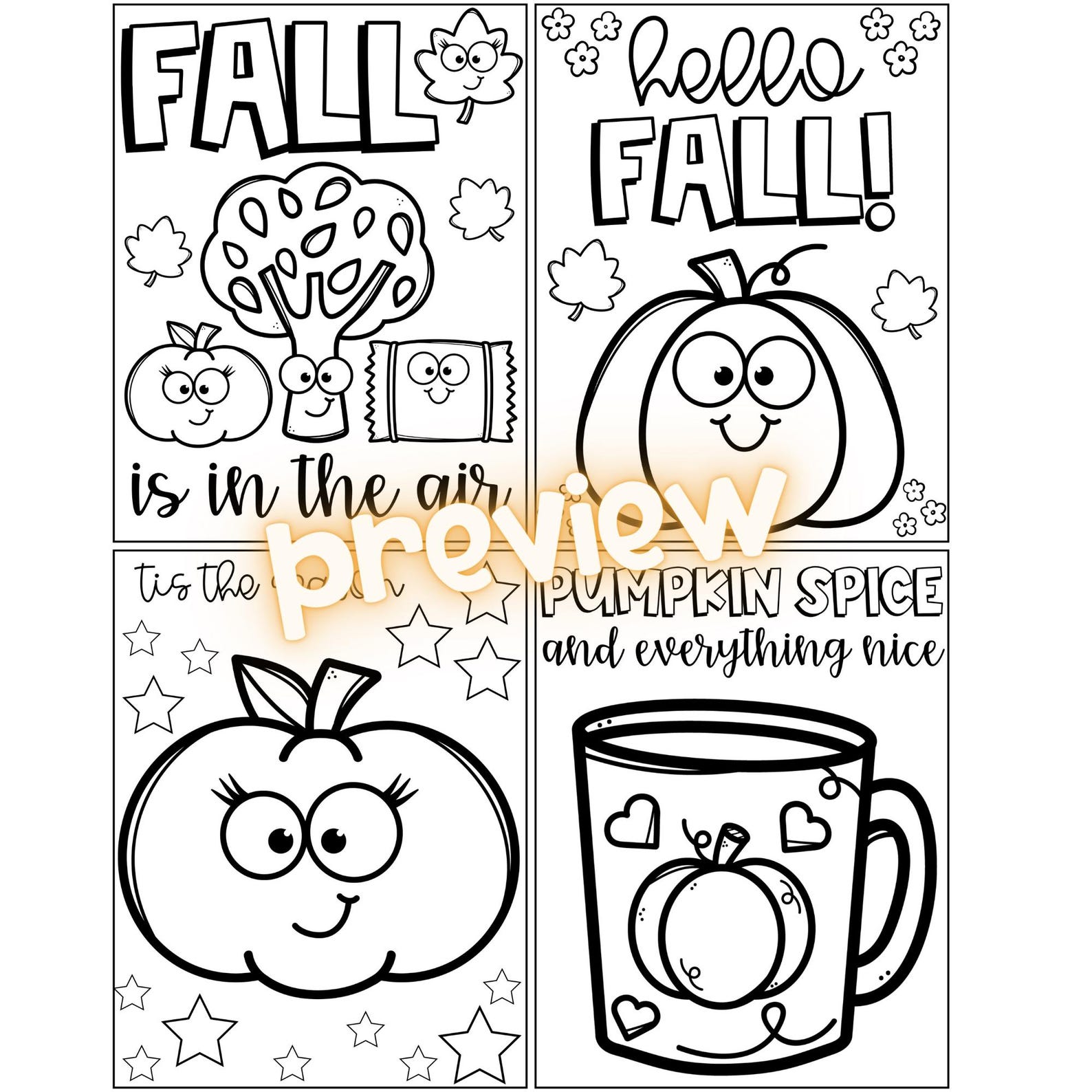 First Day of Fall Coloring Pages Autumn, September, October Coloring ...