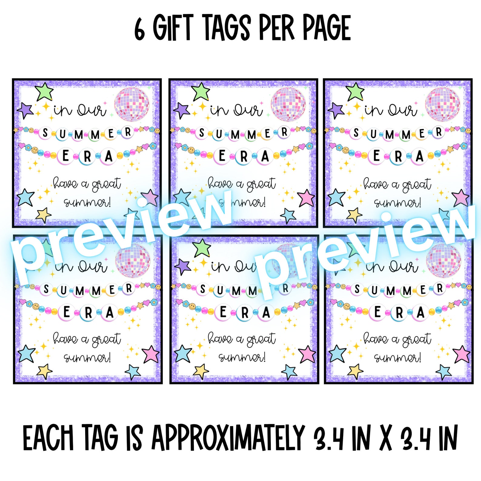 In Our Summer Era Gift Tags - Friendship Bracelets - Summer Gifts - End ...