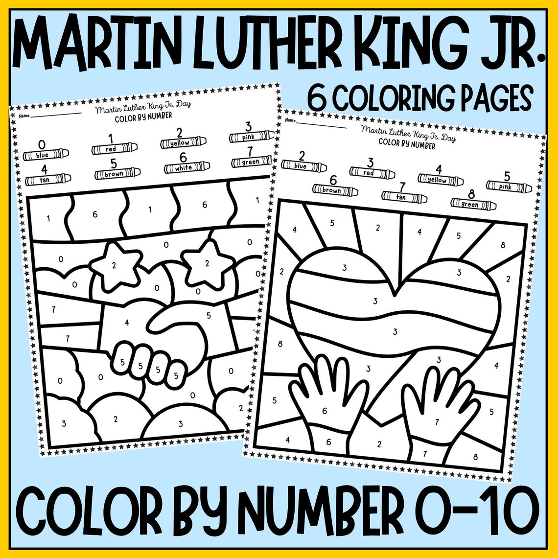 MLK DAY Color by Number- Martin Luther King Jr. Day Activity - 6 ...
