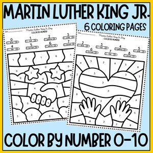 MLK DAY Color by Number- Martin Luther King Jr. Day Activity - 6 ...