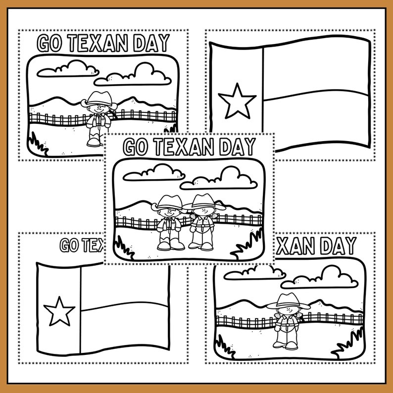 Go Texan Day Coloring Pages - 15 Texas Coloring Sheets - Cowboy and ...