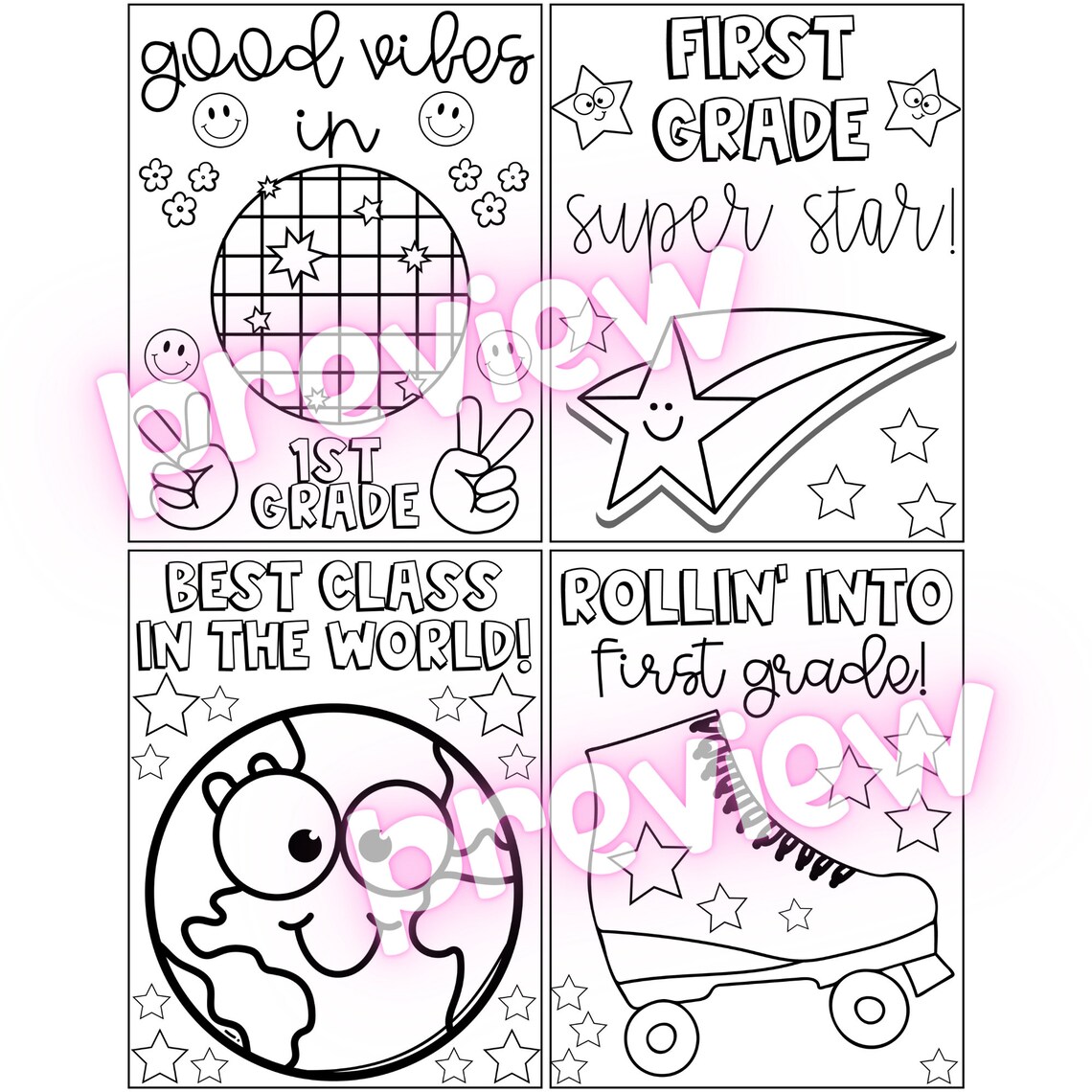 Hello First Grade Coloring Pages - First Day of 1st Grade Activity ...