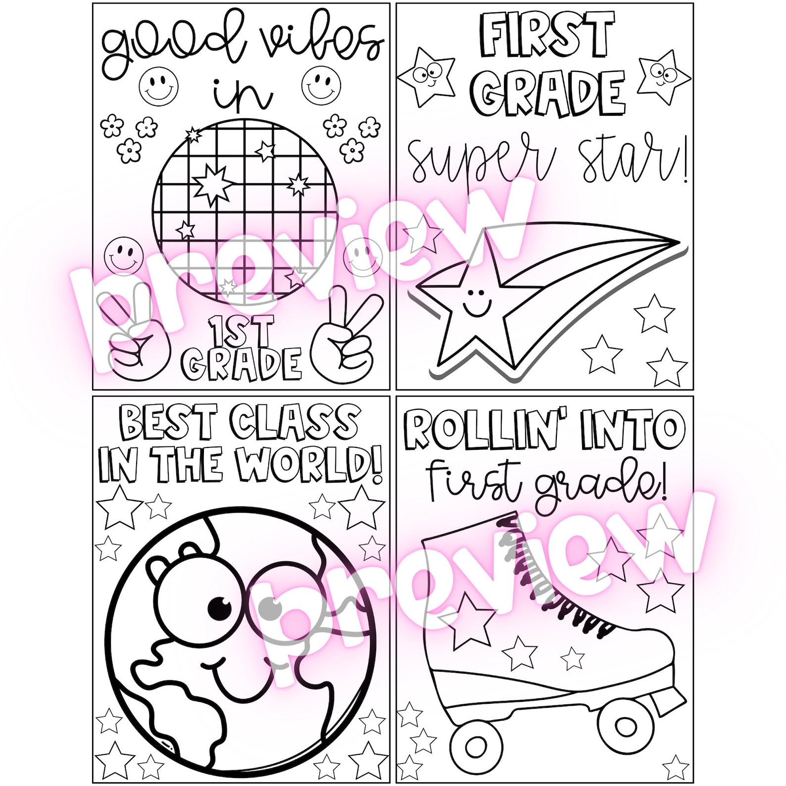 Hello First Grade Coloring Pages - First Day of 1st Grade Activity ...