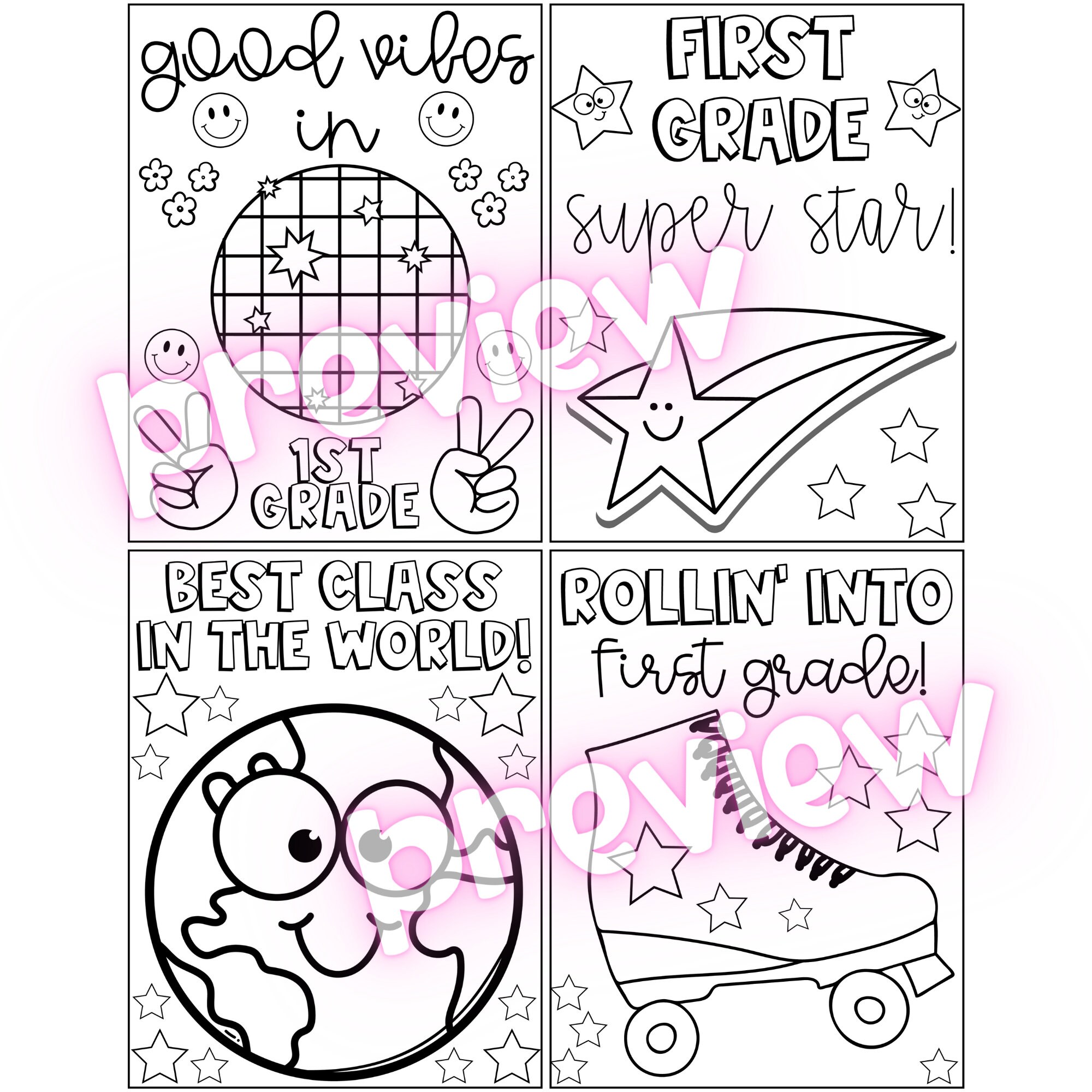 Hello First Grade Coloring Pages - First Day of 1st Grade Activity ...