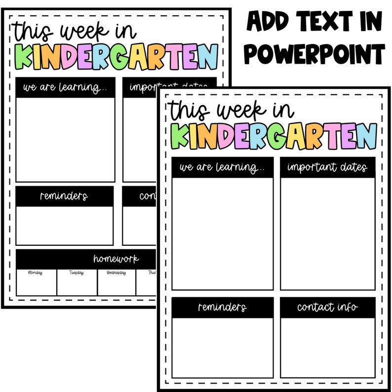 Kindergarten Weekly and Monthly Editable Newsletter Template - Colorful ...