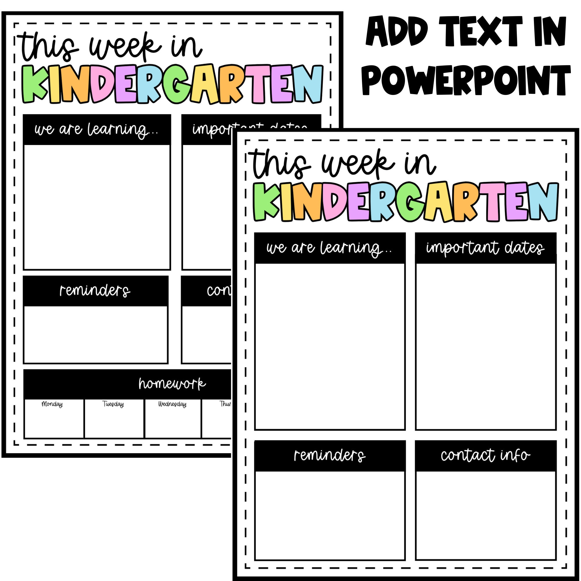 Kindergarten Weekly and Monthly Editable Newsletter Template - Colorful ...