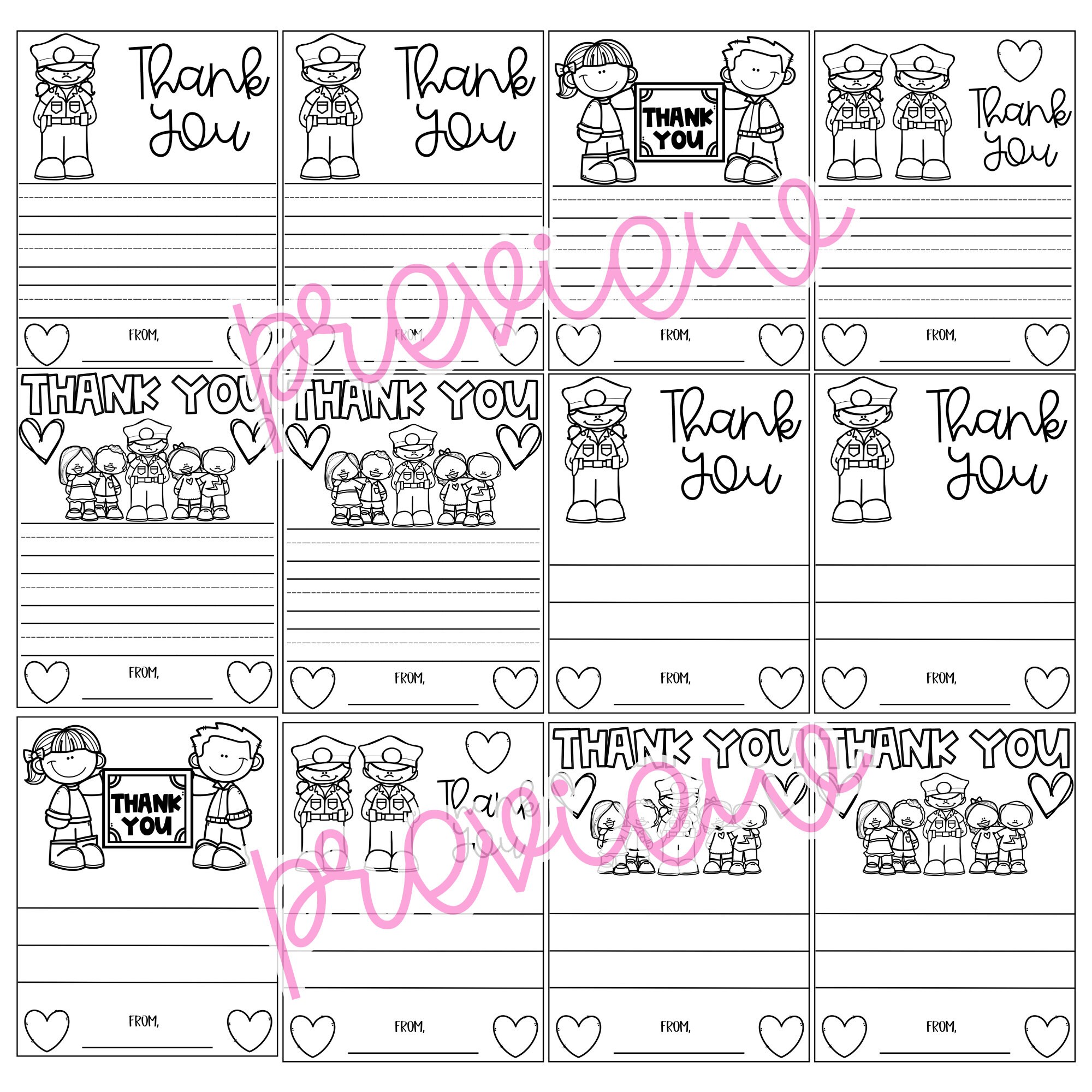 Law Enforcement Appreciation Day- Police Officer Pages Cards-community ...