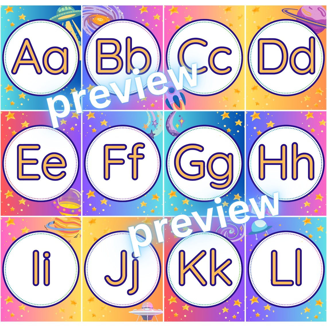Space Alphabet and Numbers 1-20 Posters - Classroom Decor Outer Space ...
