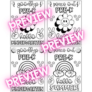 Goodbye Prek Pre-kindergarten Coloring Pages-end of Year-peace Out Pre ...