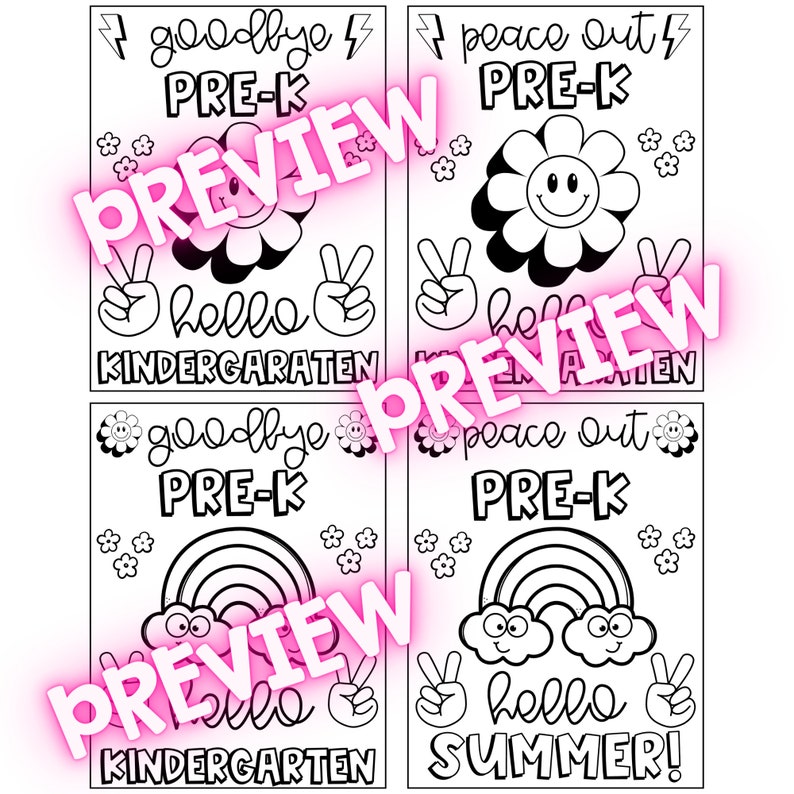Goodbye Prek Pre-kindergarten Coloring Pages-end of Year-peace Out Pre ...