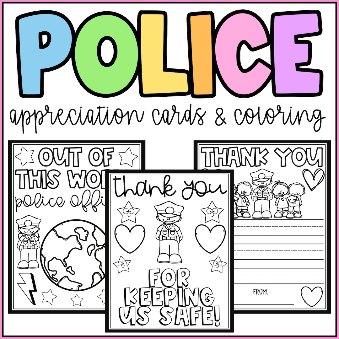 Law Enforcement Appreciation Day- Police Officer Pages Cards-community ...