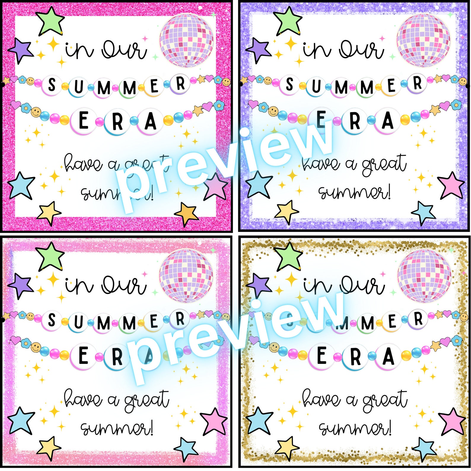 In Our Summer Era Gift Tags - Friendship Bracelets - Summer Gifts - End ...