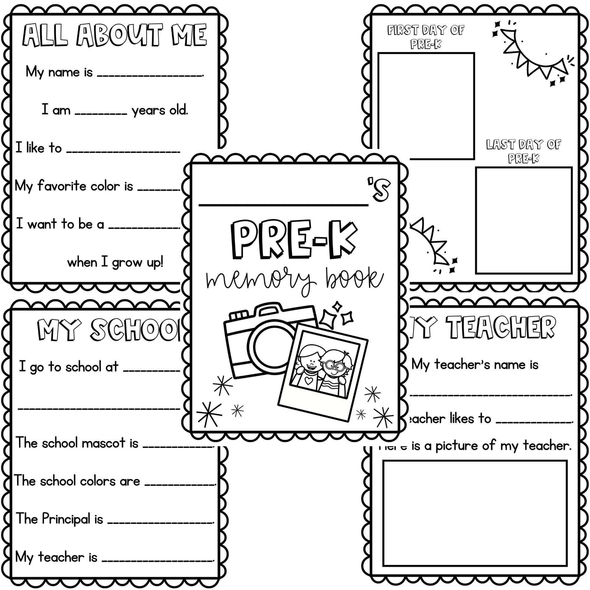 Pre-kindergarten Memory Book - End of Year Pre-k Book - Writing and ...