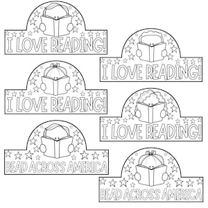Reading Crowns-hats-headband Craft for Read Across America Day - March ...