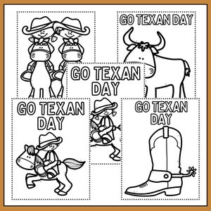 Go Texan Day Coloring Pages - 15 Texas Coloring Sheets - Cowboy and ...