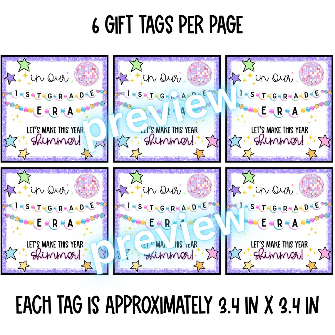 1st Grade Era Gift Tags: Back to School Friendship Bracelets - Etsy