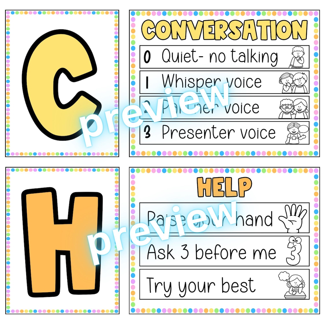 CHAMPS Posters -rainbow Pastel -classroom Management Back to School ...