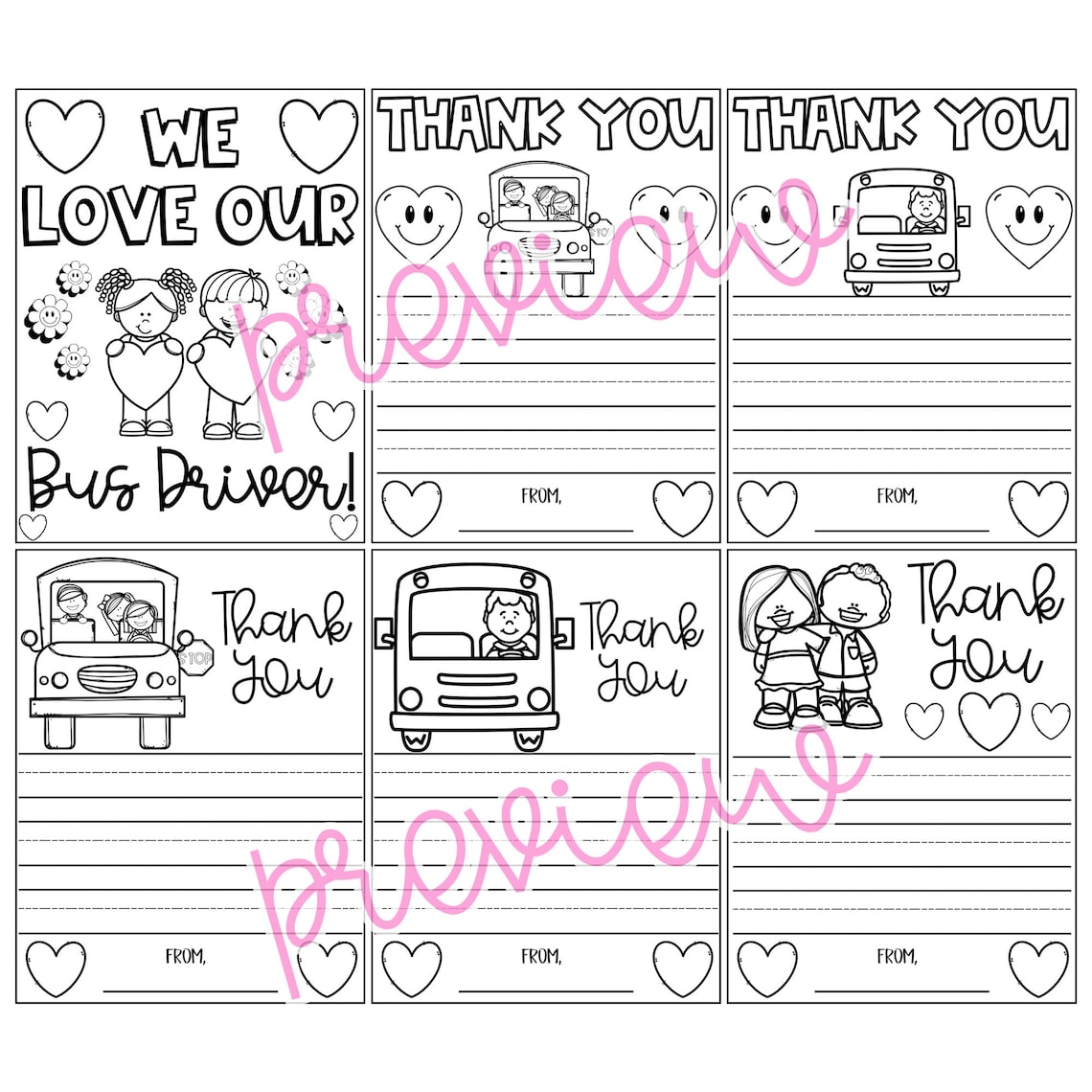 Bus Driver Appreciation - Thank You Letters & Coloring Pages - Download ...