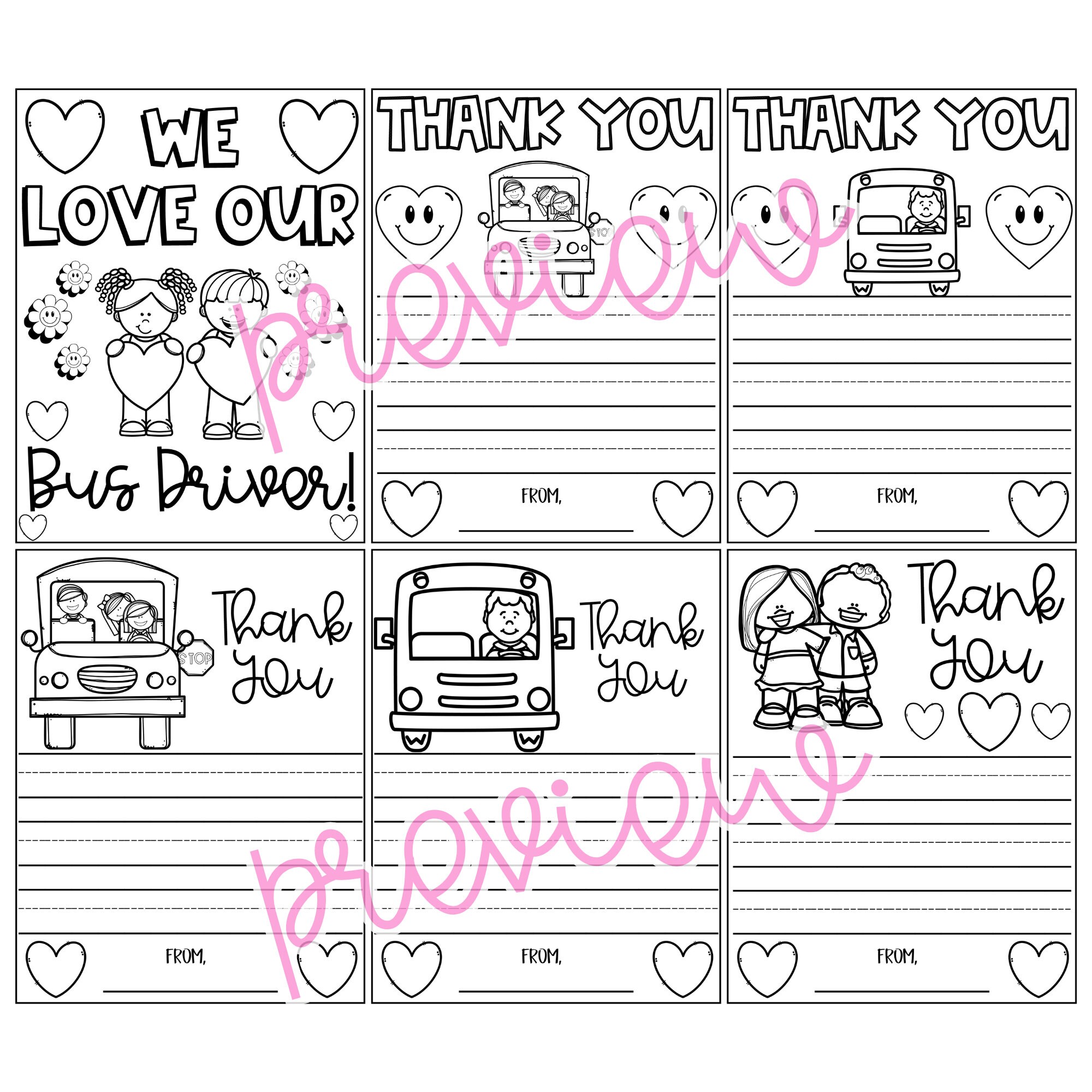 Bus Driver Appreciation - Thank You Letters & Coloring Pages - Download ...