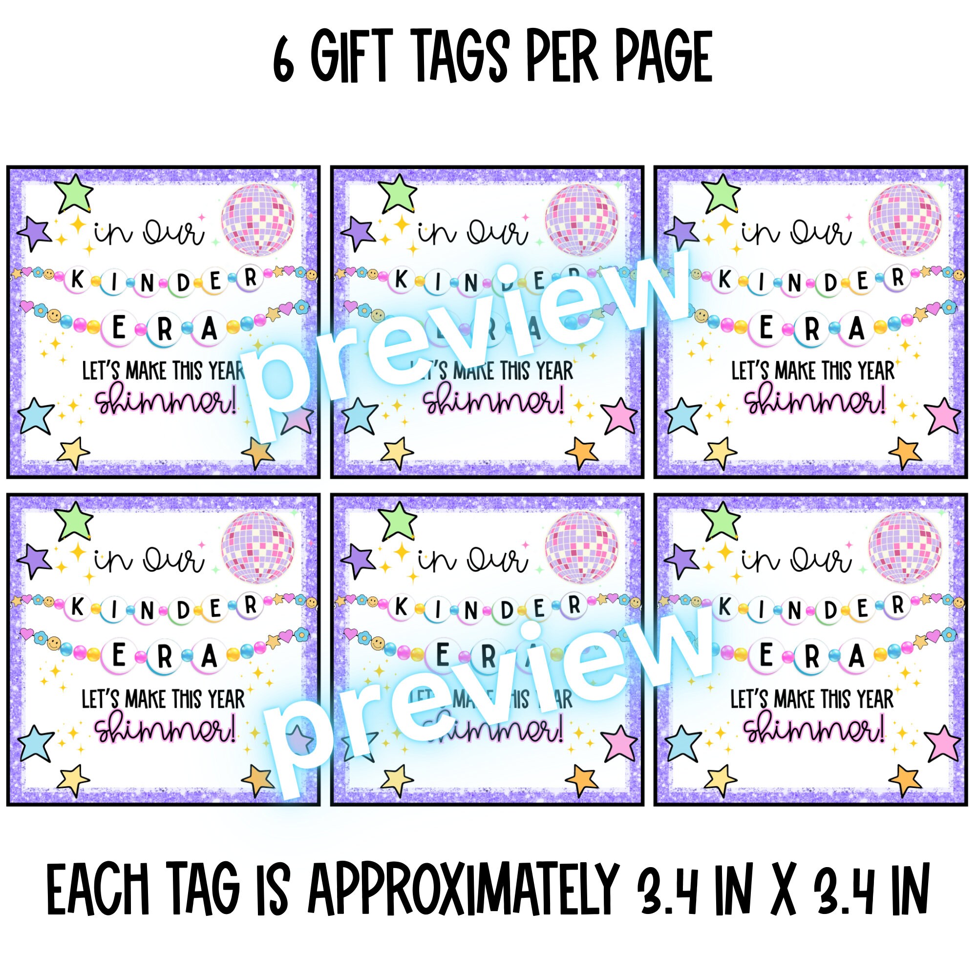 In Our Kindergarten Era Gift Tags -kinder Era- Friendship Bracelets ...