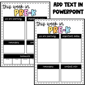Pre-k Weekly and Monthly Editable Newsletter Template -colorful Prek ...