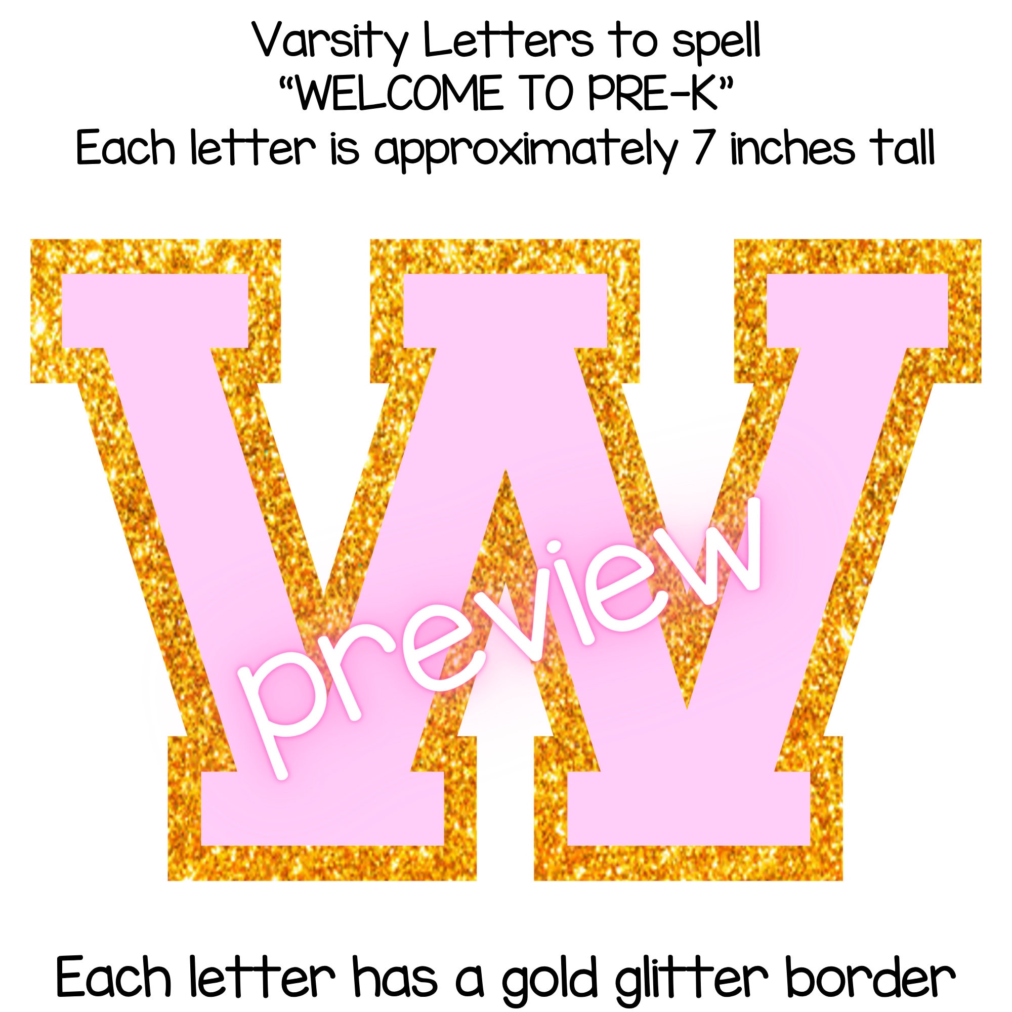 Varsity Letters Welcome to Pre-k Bulletin Board Set - Back to School - Etsy
