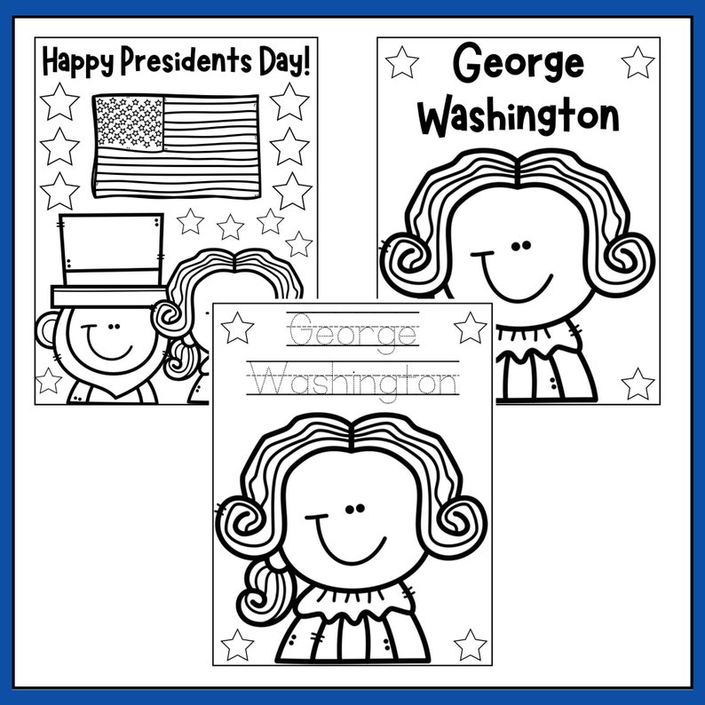 Presidents Day Coloring Pages and Tracing - George Washington, Abraham ...