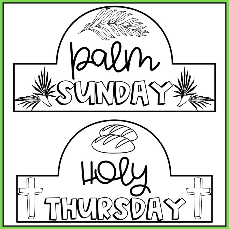 Holy Week Crown Crafts-coloring-palm Sunday, Holy Thursday, Good Friday ...