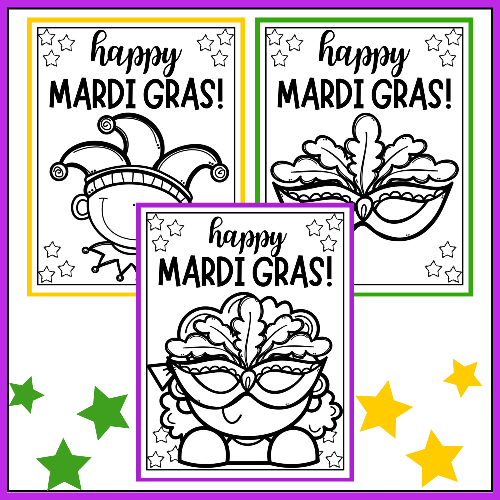 Mardi Gras Coloring Pages 8 Coloring Activities for Mardi Gras Fat ...