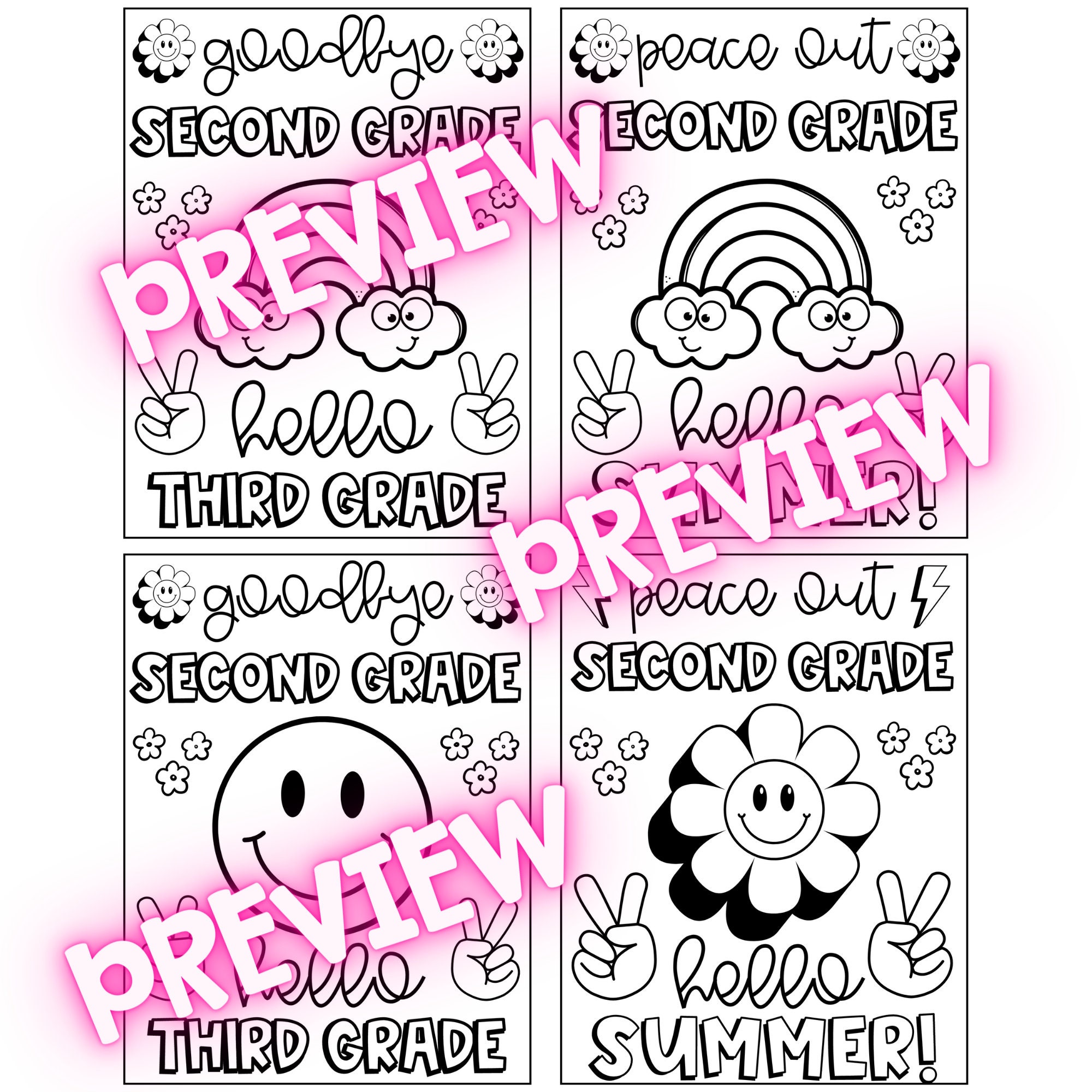 Goodbye Second Grade Coloring Pages-end of Year-peace Out 2nd Grade ...