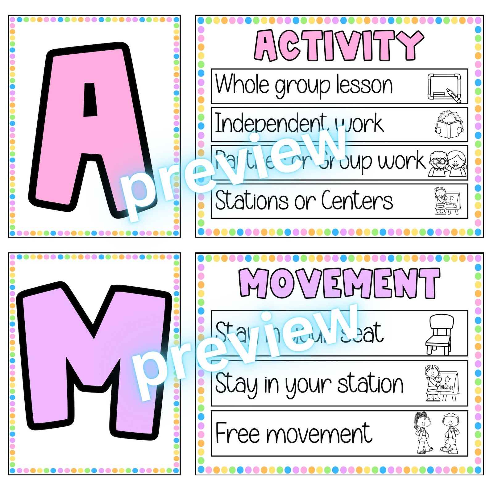 CHAMPS Posters -rainbow Pastel -classroom Management Back to School ...