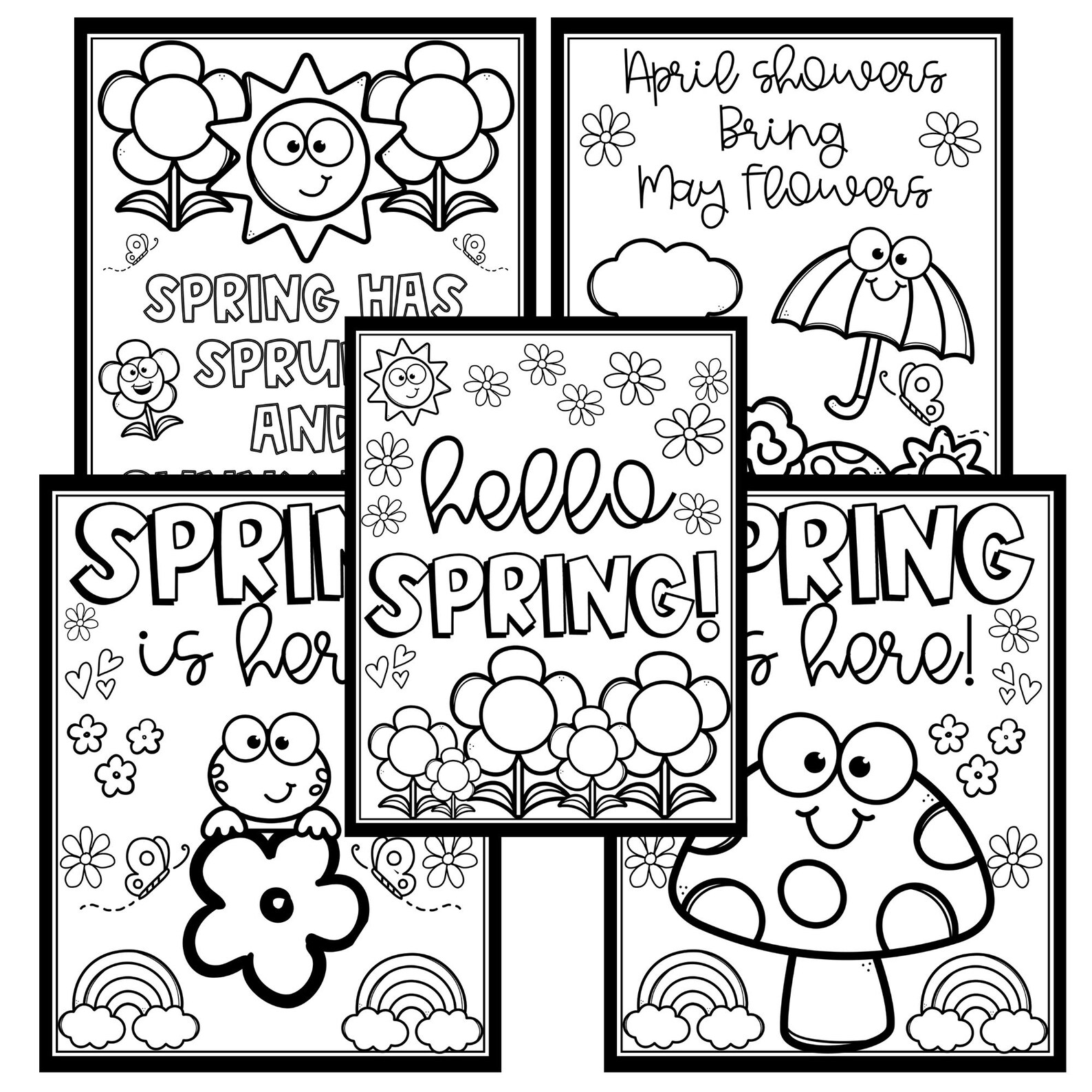 Spring is Here! First Day of Spring Coloring Pages! Activity for March ...