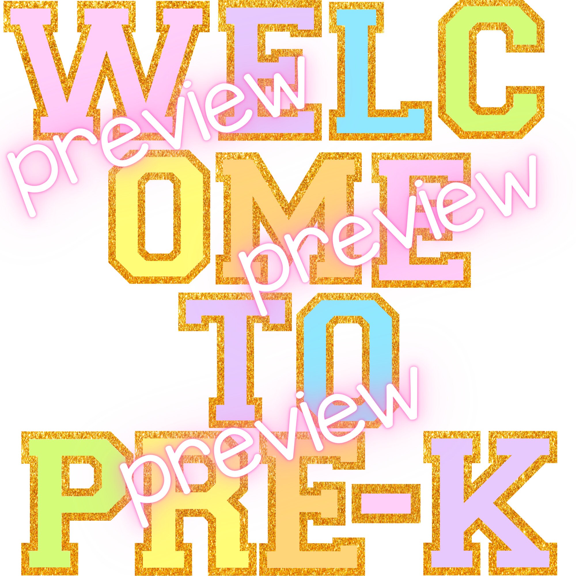 Varsity Letters Welcome to Pre-k Bulletin Board Set - Back to School - Etsy