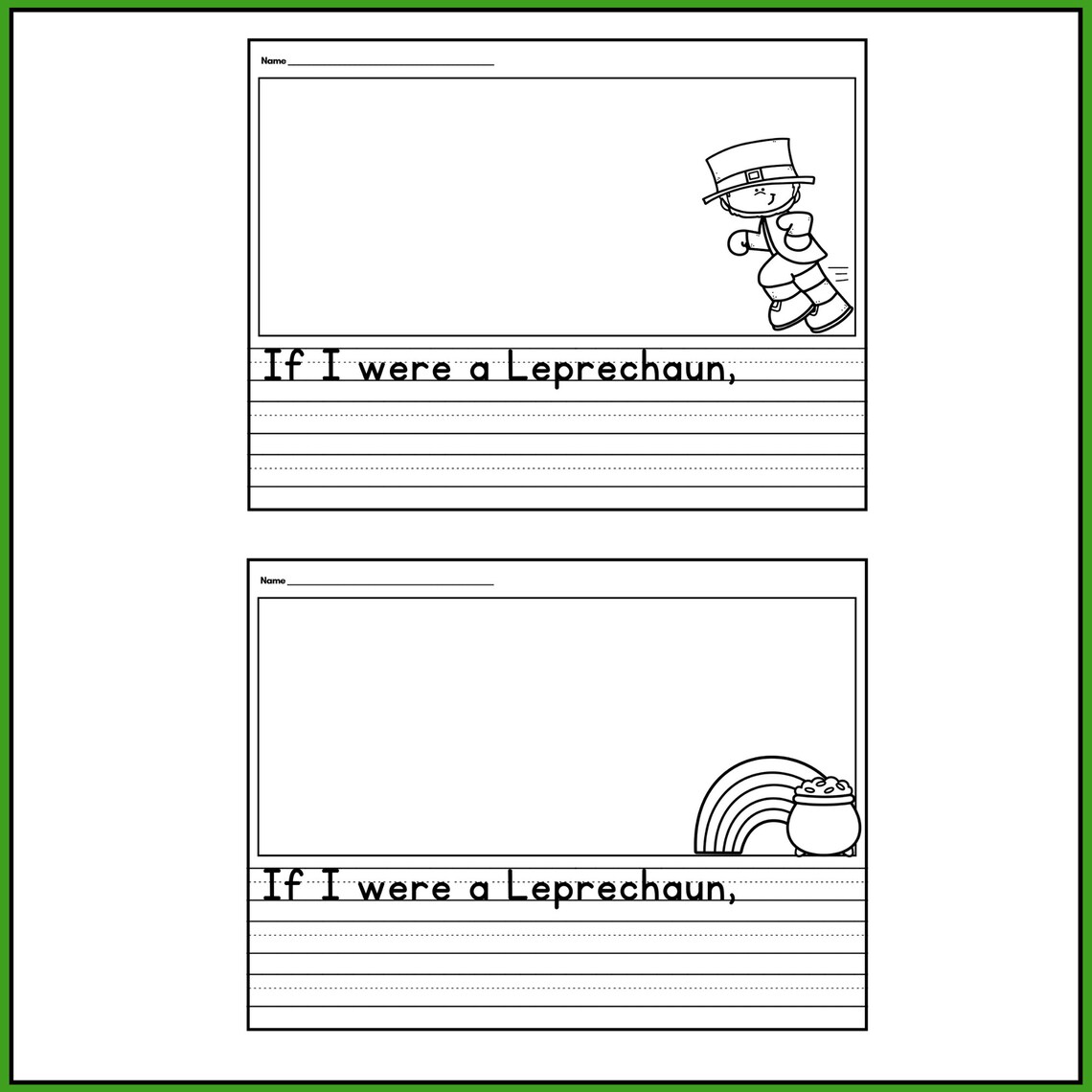 If I Were a Leprechaun Writing St. Patrick's Day 6 Primary Lined ...