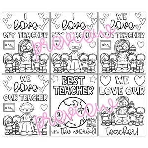 Teacher Appreciation Thank You Coloring Pages & Writing- We Love Our ...