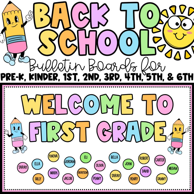 Welcome Back Bulletin Boards- Prek, Kindergarten, 1st Grade, 2nd Grade ...