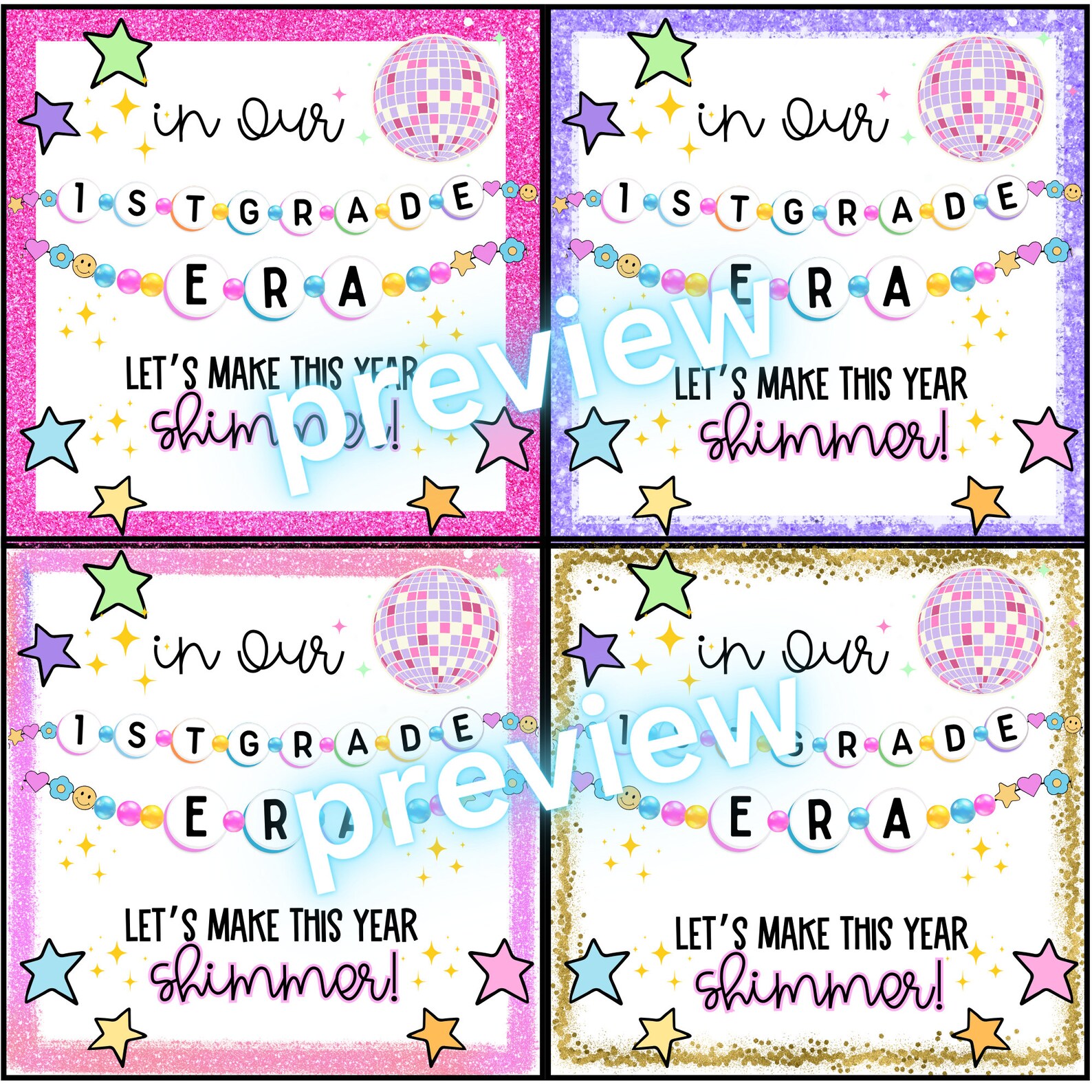 1st Grade Era Gift Tags: Back to School Friendship Bracelets - Etsy
