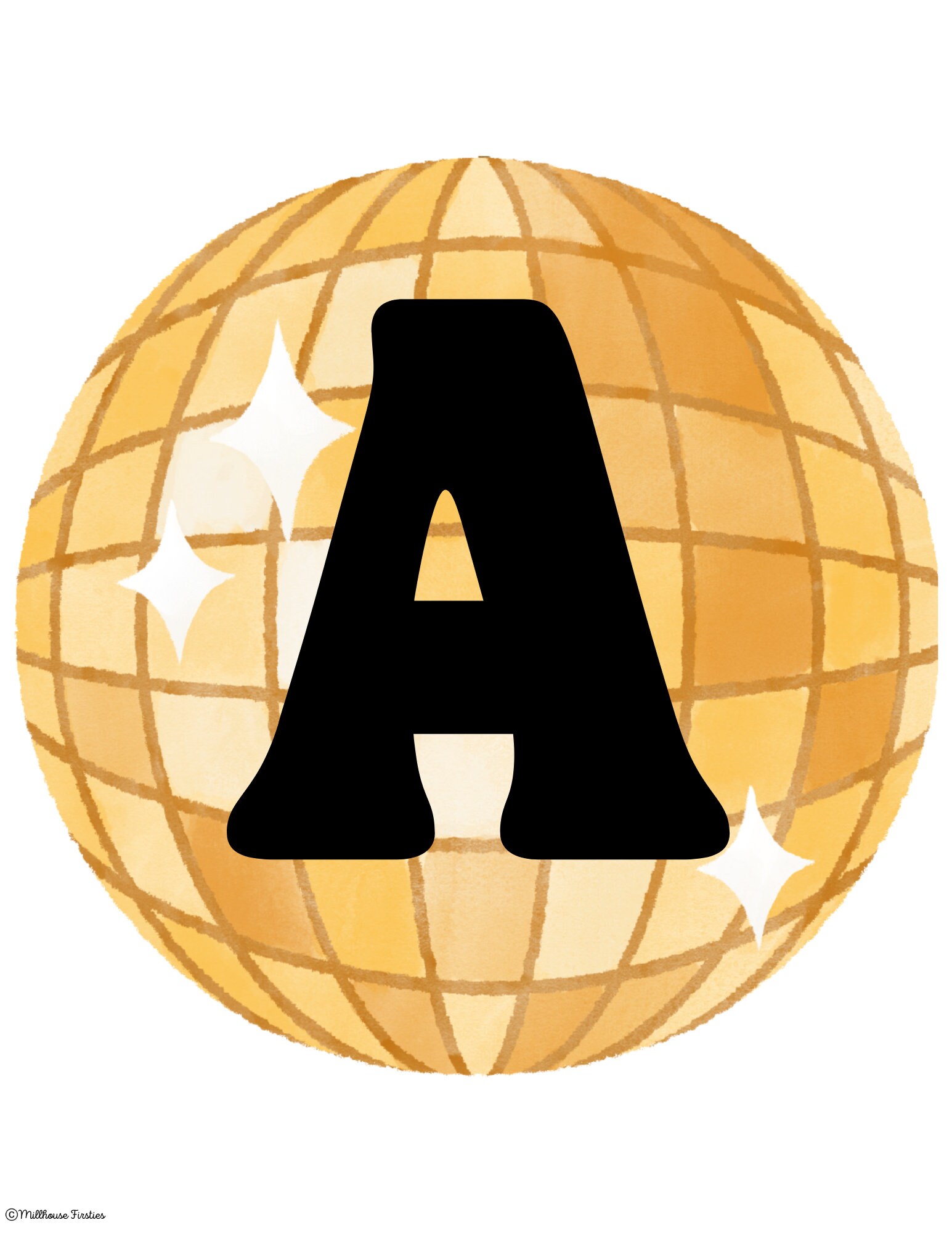Retro Groovy Disco Ball Letters and Numbers for Bulletin Boards ...