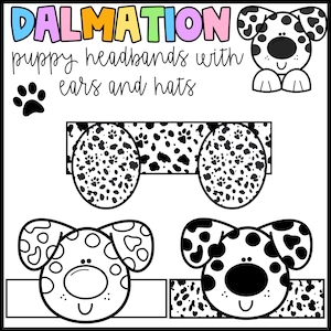 Dalmatian Dog Headbands and Hats - 101 Day Hats - Dalmatian Ears ...