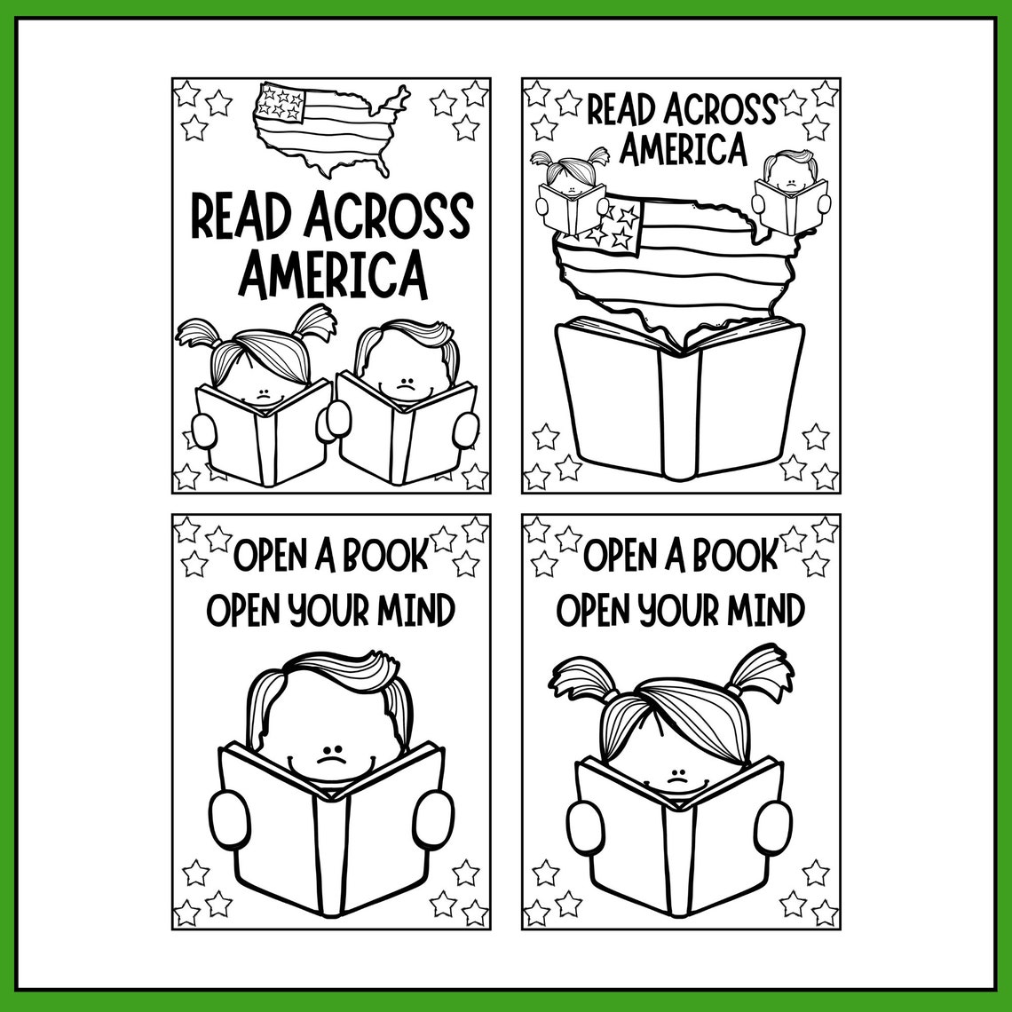 Reading - Read Across America Coloring Pages - 12 Coloring Sheets ...