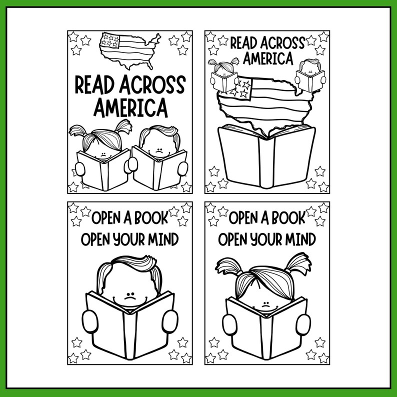 Reading - Read Across America Coloring Pages - 12 Coloring Sheets ...