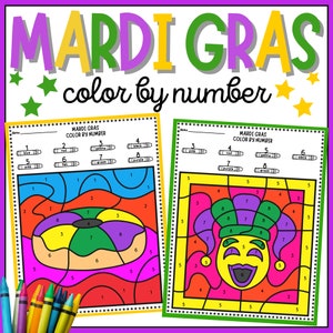 Mardi Gras Color by Number Coloring Pages Fat Tuesday Numbers 0-10 With ...