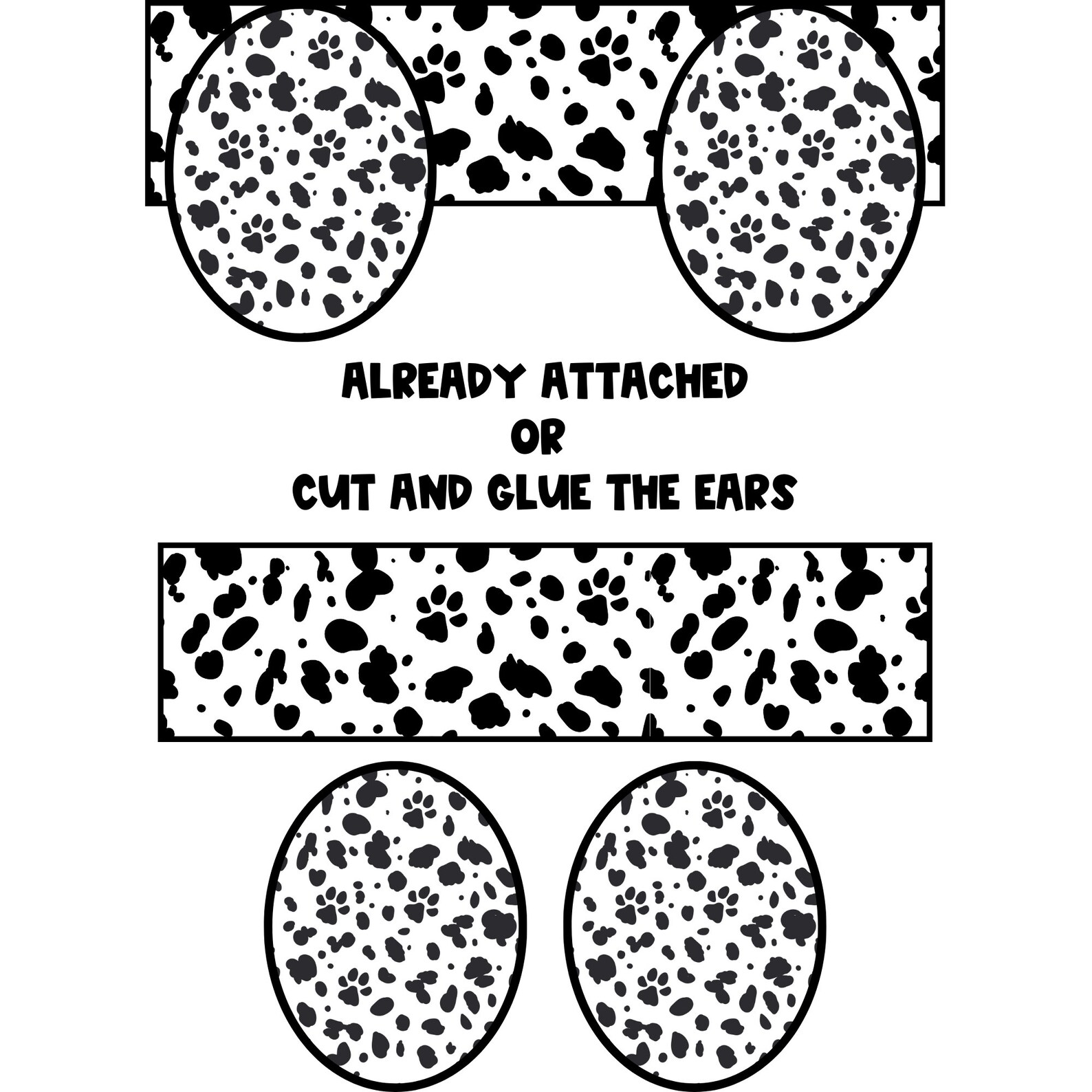 Dalmatian Dog Headbands and Hats - 101 Day Hats - Dalmatian Ears ...