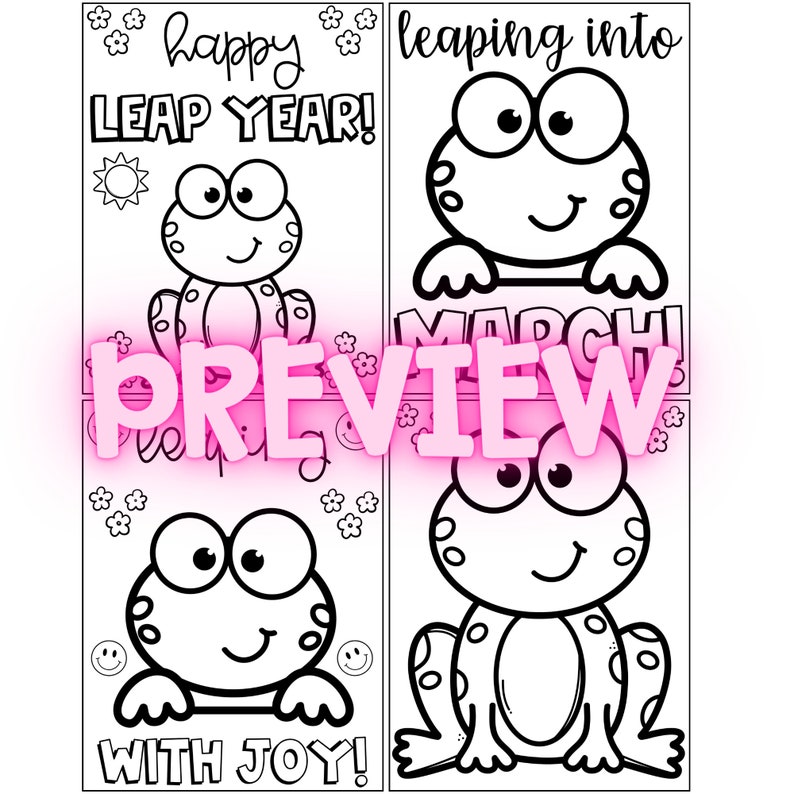 Leap Year Coloring Pages - February 29 - Etsy