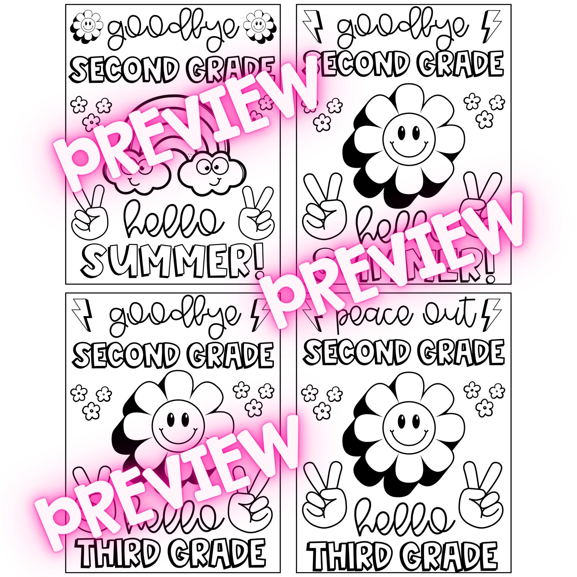 Goodbye 2nd Grade Coloring Pages-end of Year-peace Out Second Grade ...