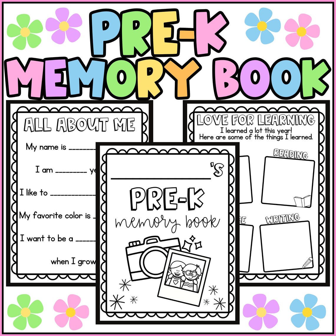 Pre-kindergarten Memory Book - End of Year Pre-k Book - Writing and ...